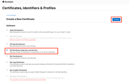 iOS 인증서 생성하기 - Certificate